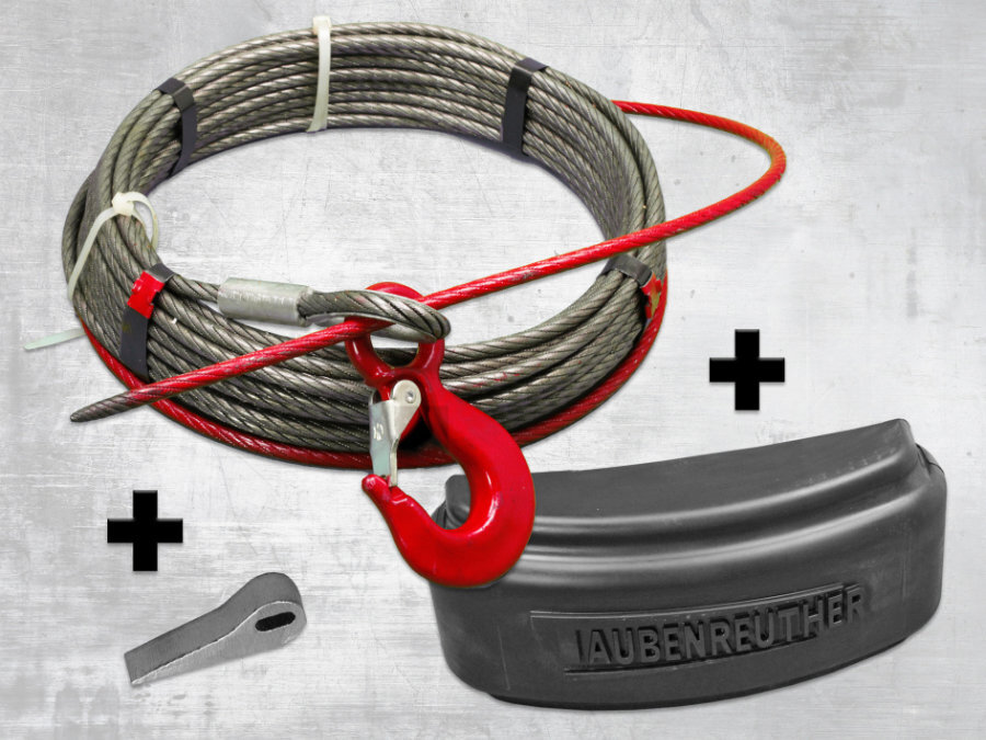 Stahlseilset Zeon 12, 27m x 10,5mm, MBK 110,32kn, Ende Spitz 2m Rot ...